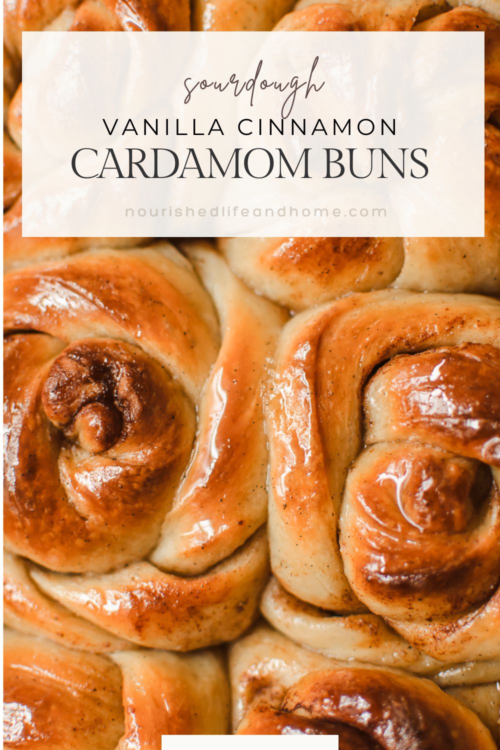 Vanilla Cardamom Cinnamon Buns- Sourdough Recipe - A Nourished Life + Home