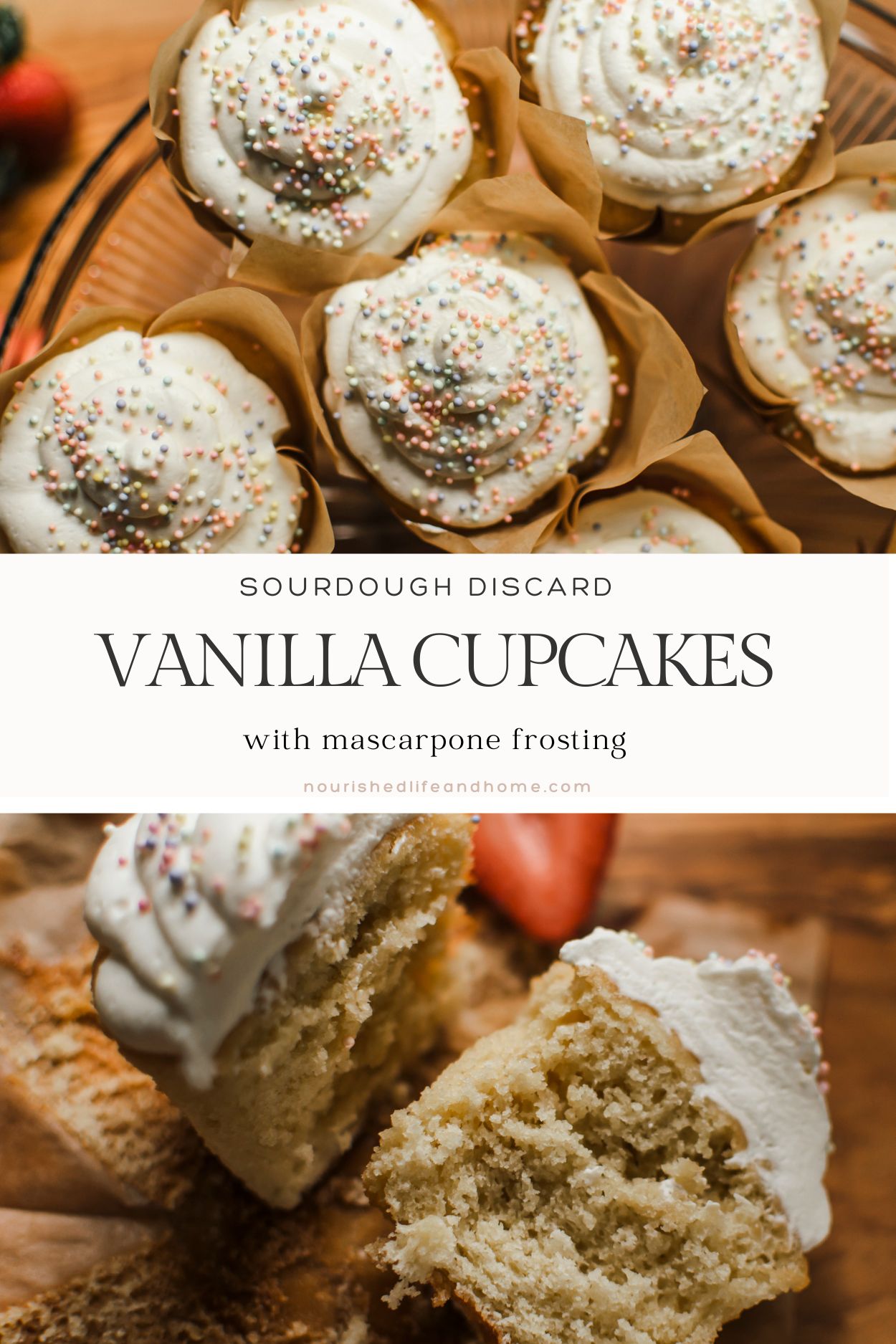 Classic Sourdough Vanilla Cupcakes {Discard Recipe} - A Nourished Life ...